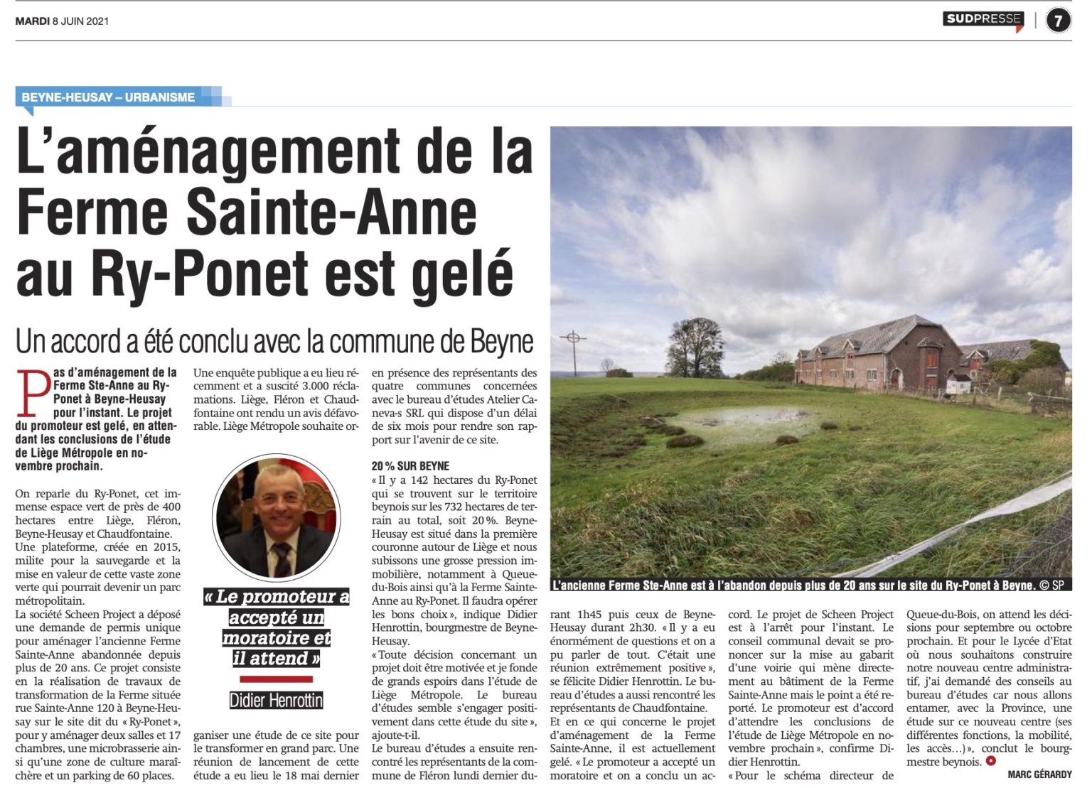 L'aménagement de la Ferme Sainte-Anne au Ry-Ponet est gelé. La Meuse ...